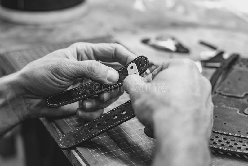Tanner in the Studio at Work Stock Image - Image of lacing, moustache ...