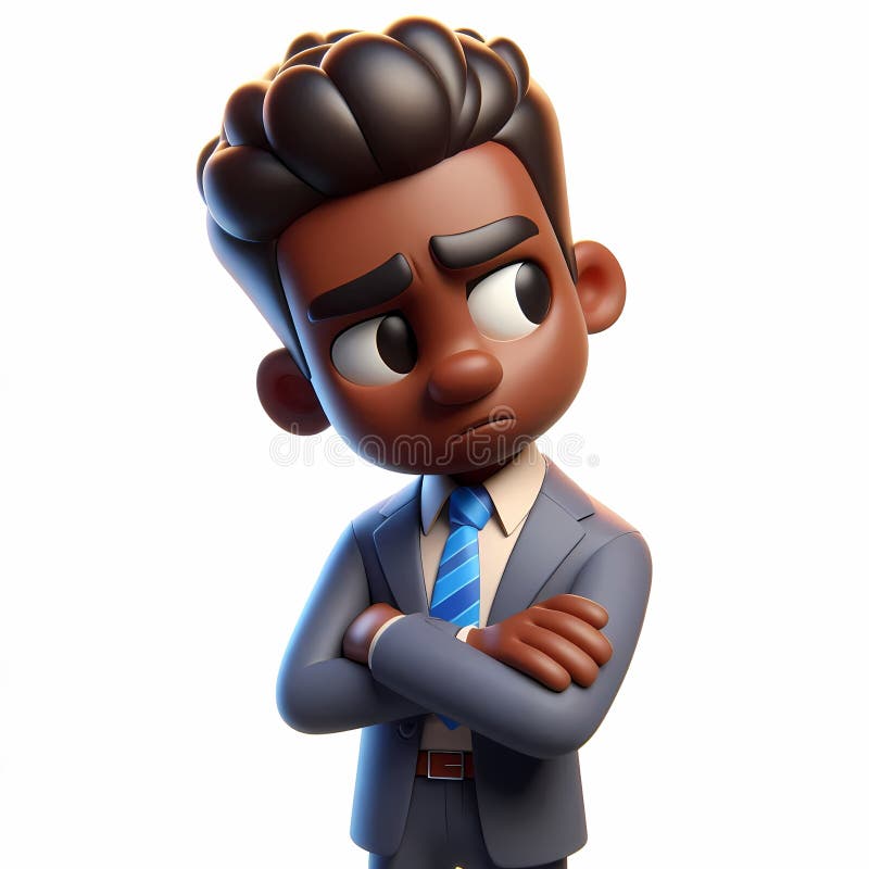 Professional Man in Blue with Questioning Expression Stock Illustration ...