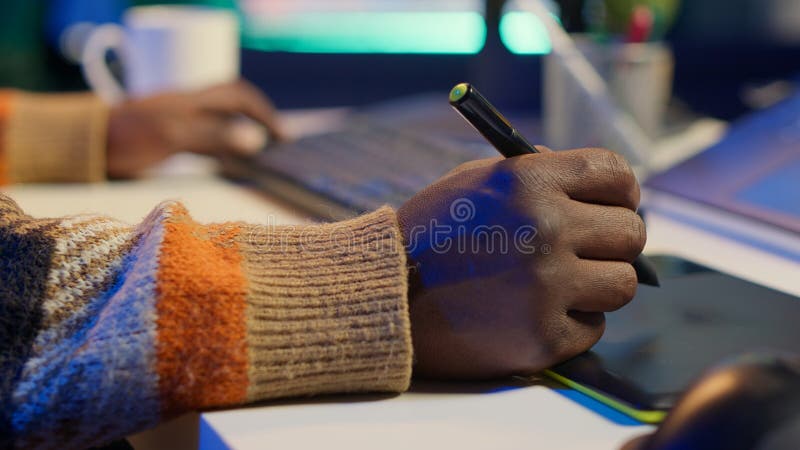 Professional Man Creative Setup Home Uses Digital Tools Graphic Design ...