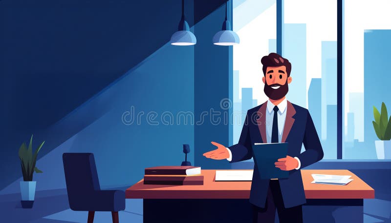 Professional Man Presenting Ideas in a Modern Office Setting during ...