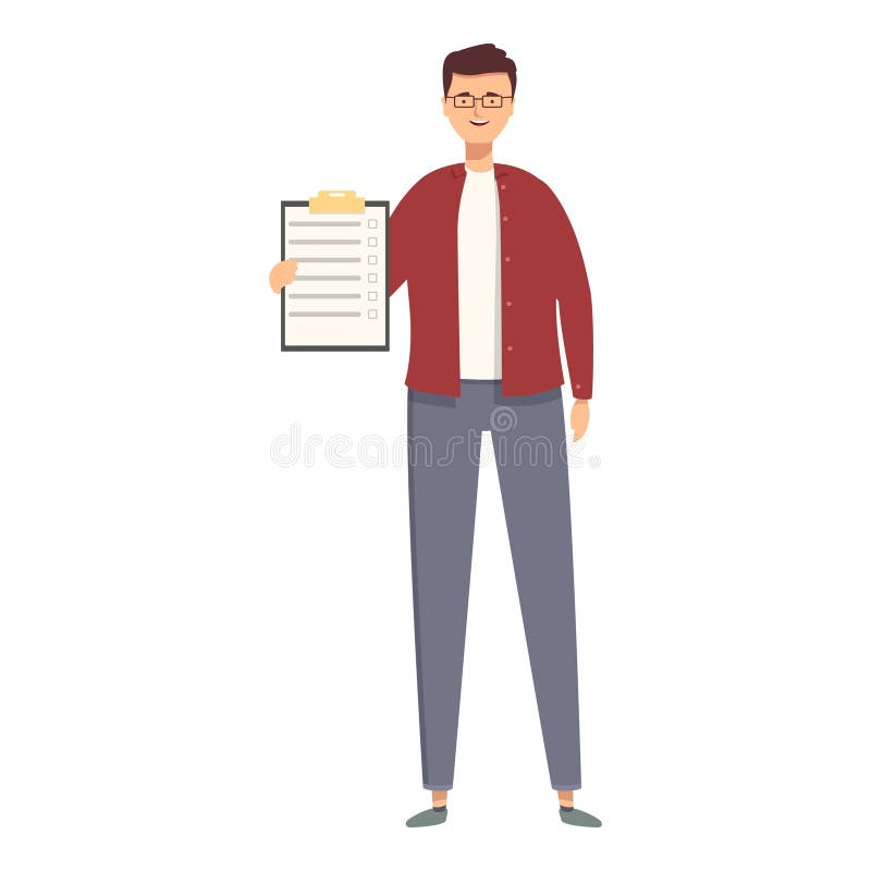 Professional Man Presenting Report with Clipboard Stock Vector ...