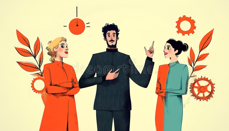 Professional Man Speaking and Sharing Experience, Illustration Stock ...