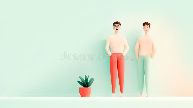 Professional Man Stay Next To Solid Colour Background, Illustration ...