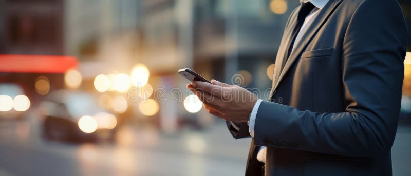 A Professional Man in a Suit Engaged in a Phone Call Stock Photo ...