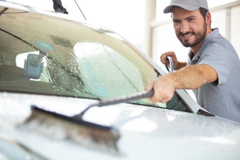 Professional Man Washing Car Stock Photo - Image of transportation ...