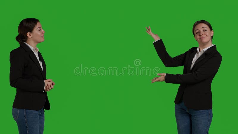 Professional Manager Pointing Aside To Show Advertisement Stock Photo ...