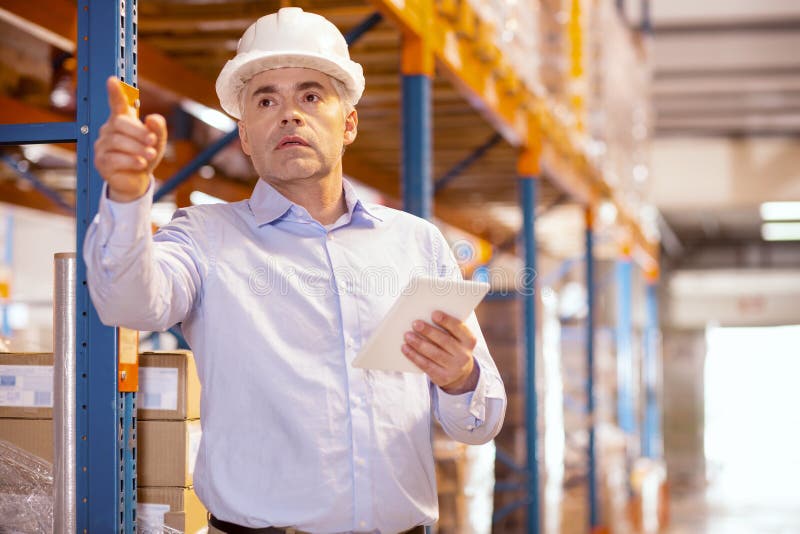 Serious Nice Man Being Involved in Work Stock Photo - Image of ...