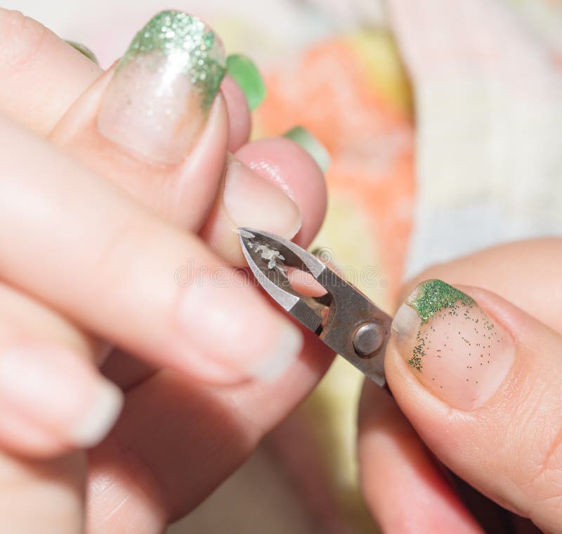 Professional Manicure in a Beauty Salon Stock Photo - Image of dust ...