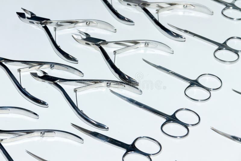 Professional Manicure Scissors Stock Image - Image of metallic, silver ...