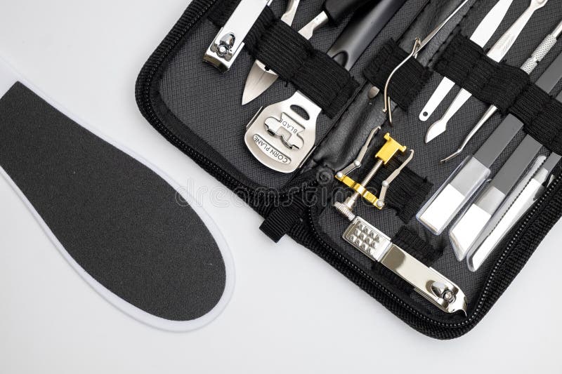 Professional Manicure Tools and Equipments Set on ISolated White ...