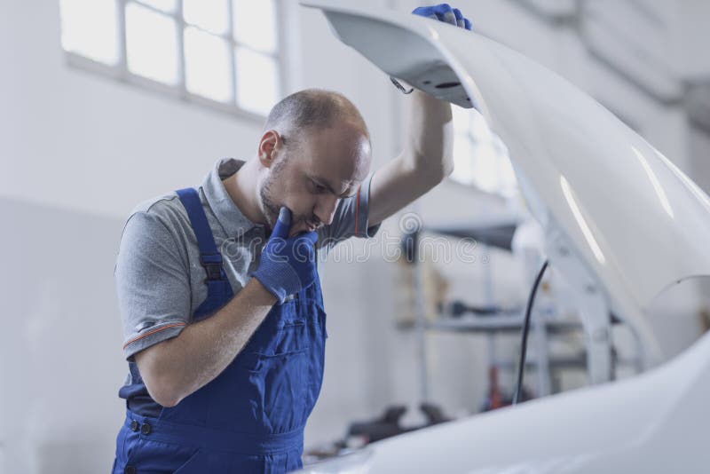 Professional Mechanic Doing a Car Inspection Stock Photo - Image of ...