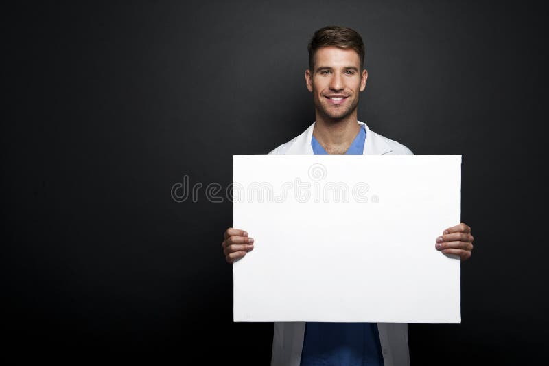 Professional Medical Doctor with Banner Stock Image - Image of portrait ...