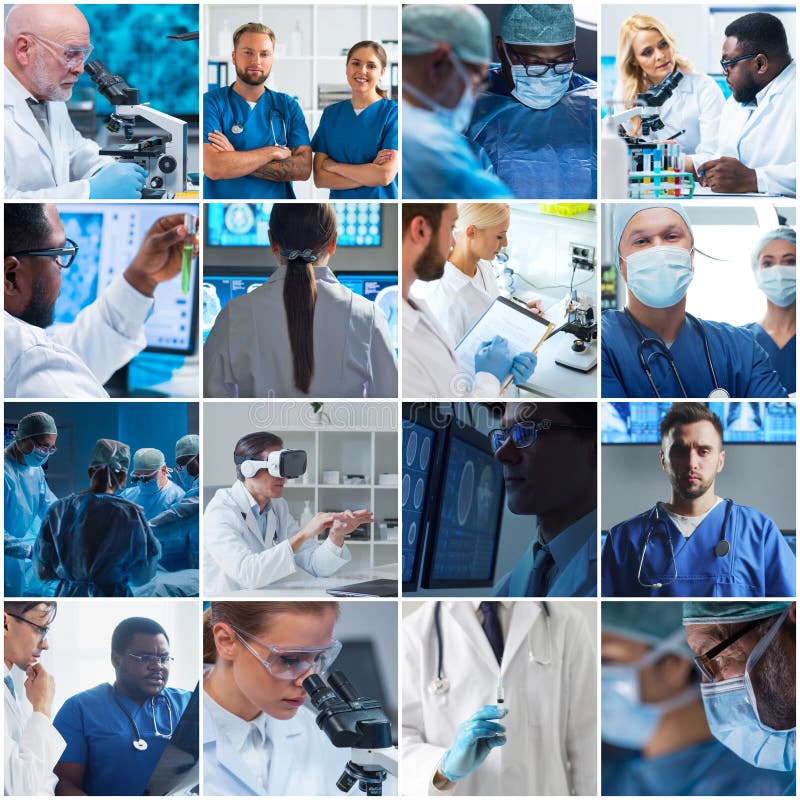 Professional Medical Doctors Working in Hospital Office, Portrait of ... Professional Medical Doctors Working in Hospital Office, Portrait of ...