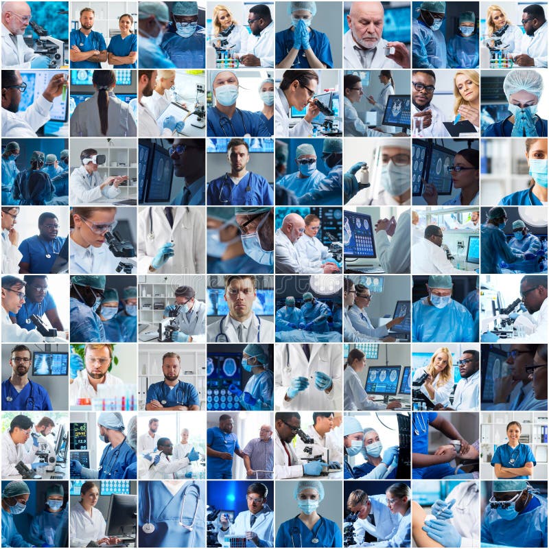 Professional Medical Doctors Working in Hospital Office, Portrait of ... Professional Medical Doctors Working in Hospital Office, Portrait of ...