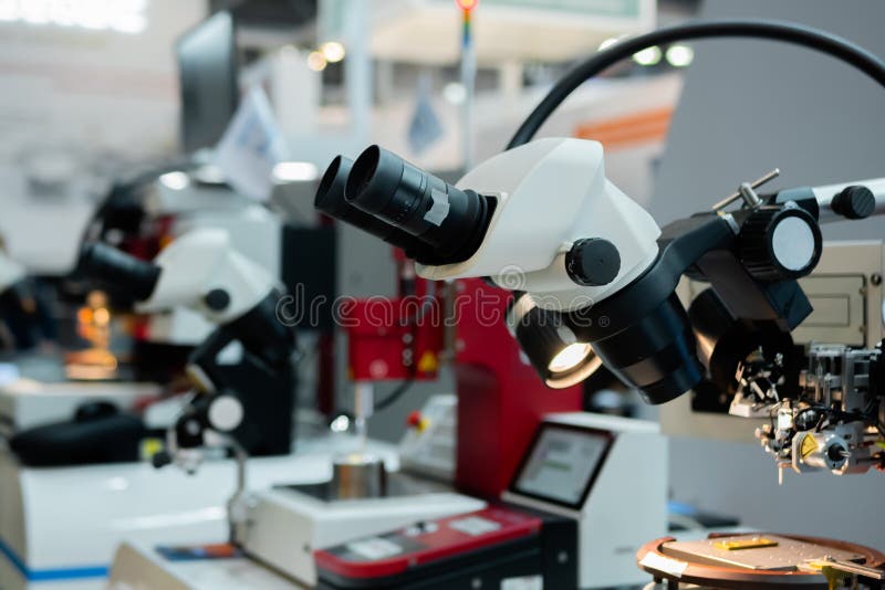 Professional Medical Microscope in Science Lab, Exhibition Stock Photo ...