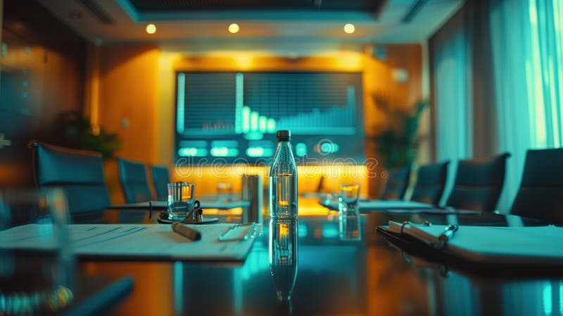 A Professional Meeting Room Scene Featuring Executives in Discussion ...