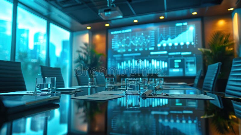 A Professional Meeting Room Scene Featuring Executives in Discussion ...