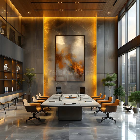 Professional Meeting Room Setup with Modern Design Elements Stock ...