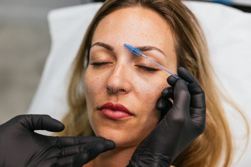 Professional Microblading Procedure in Progress Stock Photo - Image of ...