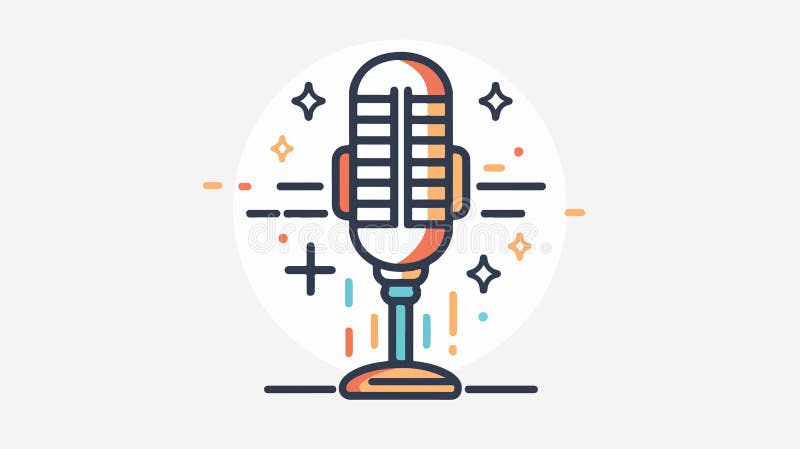 Professional Microphone with Cross Outline Icon Vector Illustration ...