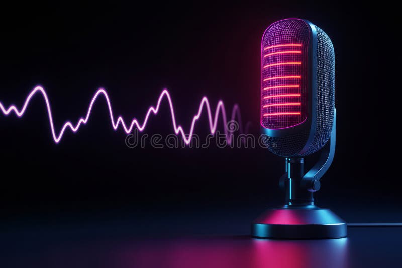 Microphone Illuminated from Behind by a Lantern Illuminating the Stage ...