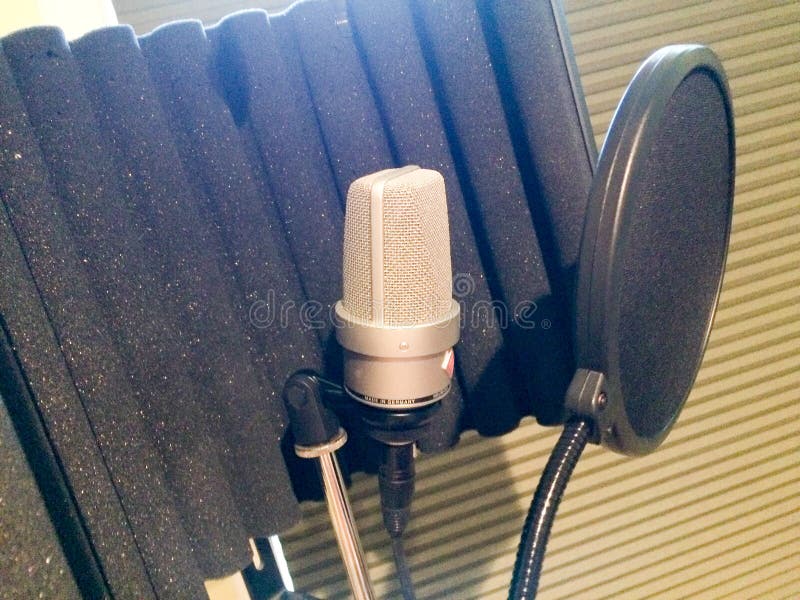 Professional Microphone in Music Recording Studio Booth Stock Image ...