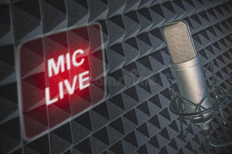 Radio Station Studio: Microphone and Sound Mixer Stock Photo - Image of ...