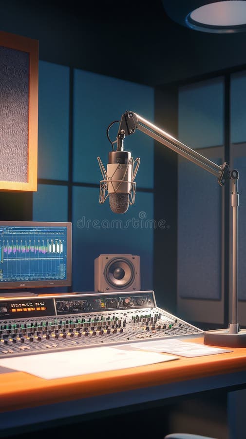 Professional Microphone Recording Setup in Music Studio Stock Photo ...