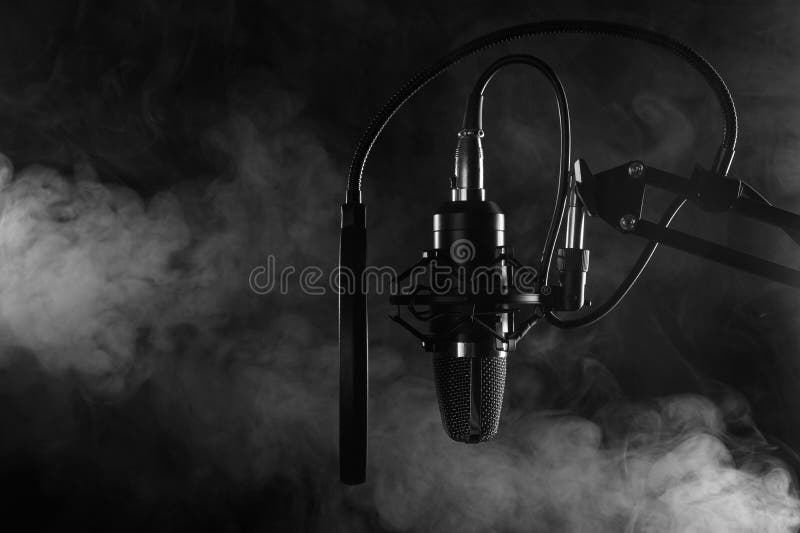 Professional Microphone in Recording Studio, Professional Studio. with ...