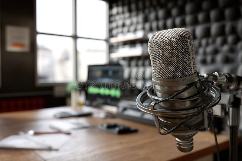 Professional Microphone Set Up Modern Recording Studio Creative Session ...