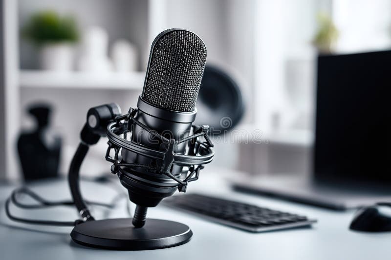 Professional Microphone Setup in a Modern Recording Studio Environment ...