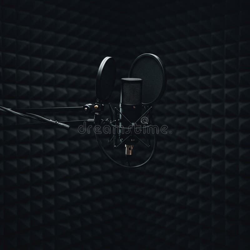 Professional Microphone Setup in a Recording Studio. the Scene Features ...
