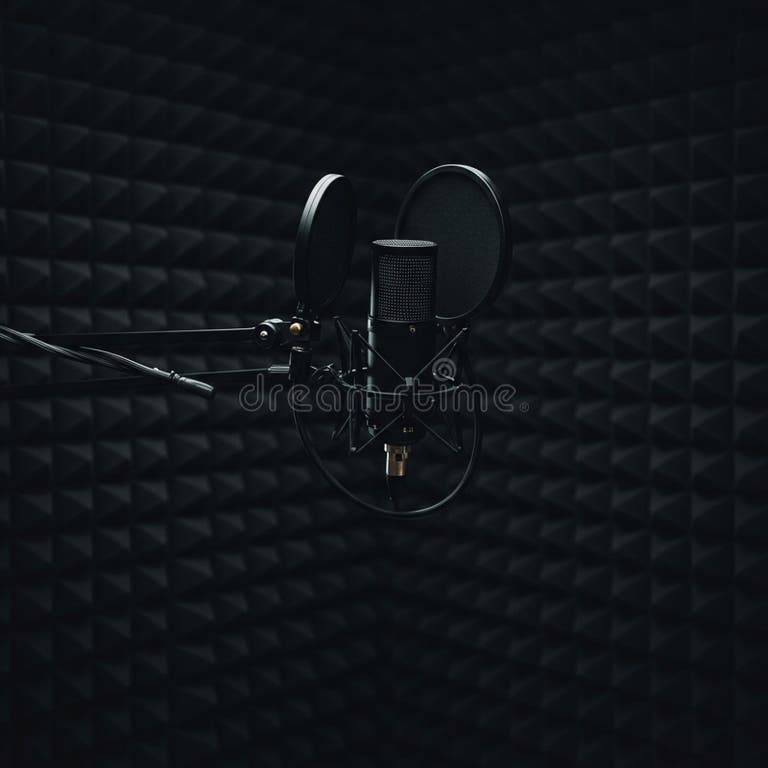 Professional Microphone Setup in a Recording Studio. the Scene Features ...