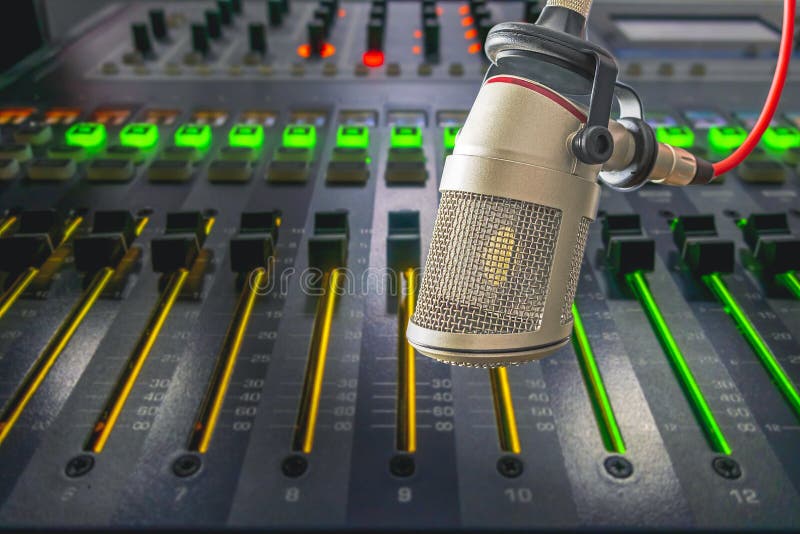 Professional Microphone, Sound Mixer Stock Image - Image of equipment ...