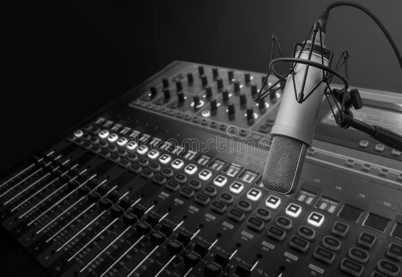 Professional Microphone and Sound Mixer Stock Image - Image of ...