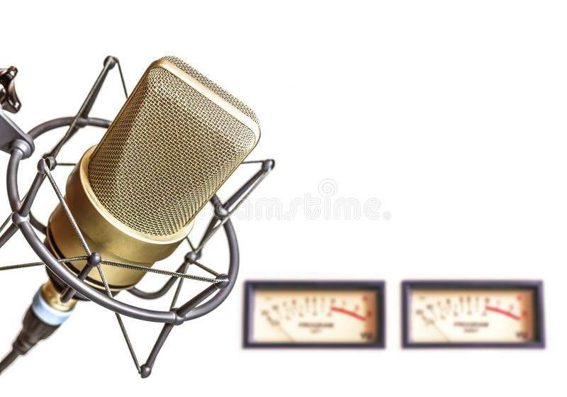 Professional Microphone and Sound Mixer in Radio Station Studio Stock ...