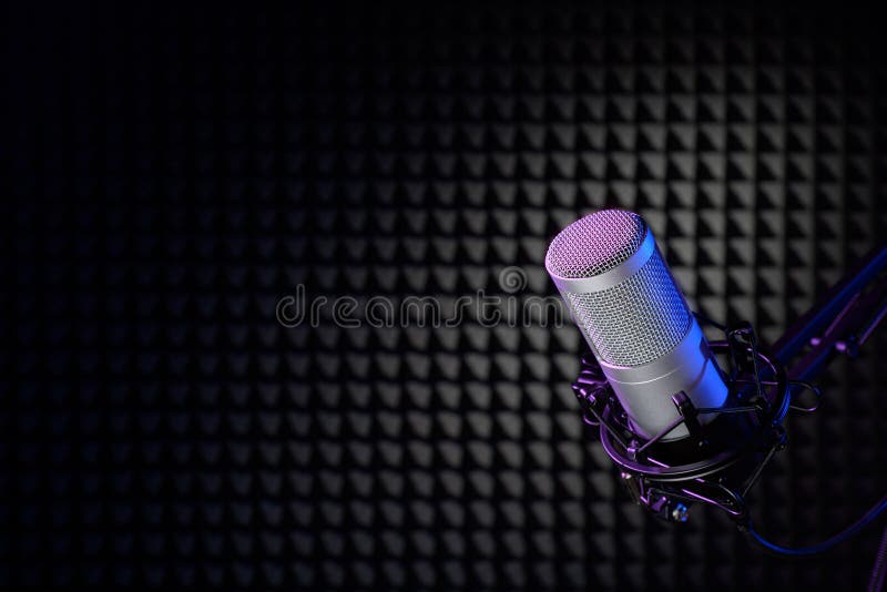 Professional Microphone in the Sound Recording Studio with Noise ...