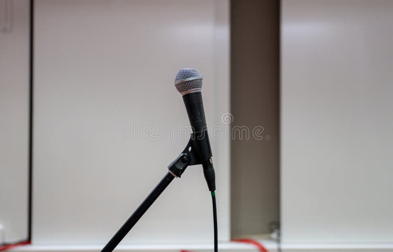 Professional Microphone on a Stand in the Recording Studio Stock Image ...