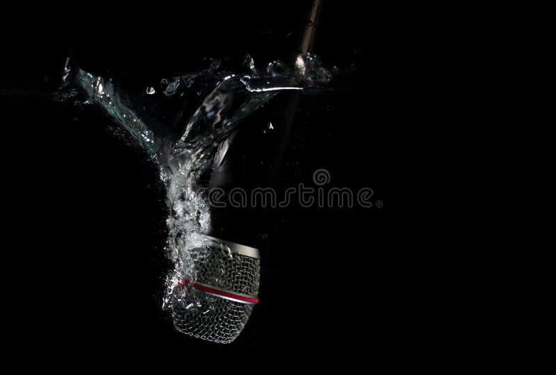 Microphone Underwater - Sinking Mic. Stock Image - Image of ...