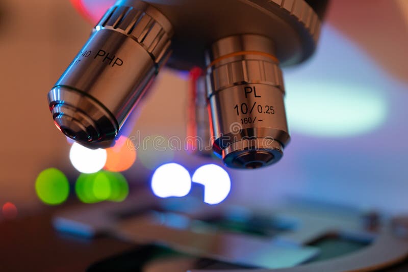 Professional Microscope in Biological Laboratory Stock Image - Image of ...