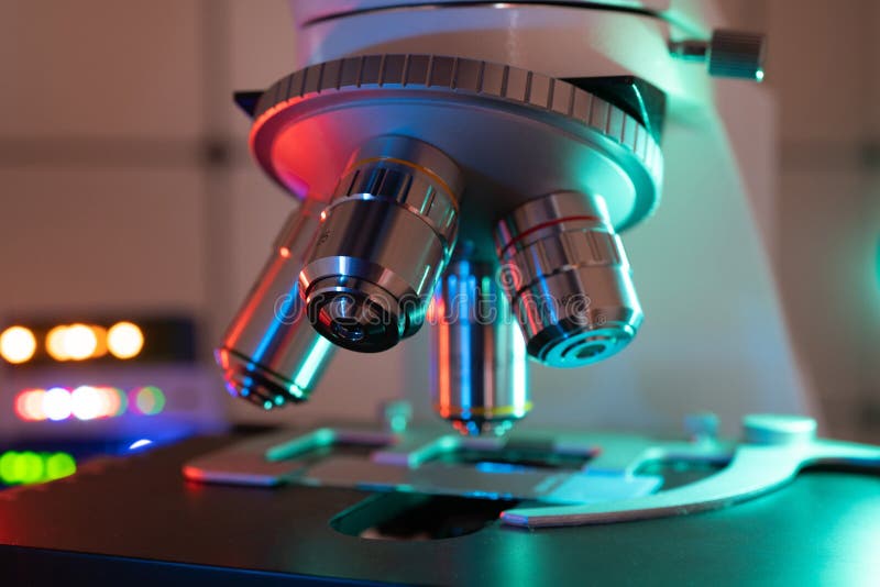 Professional Microscope in Biological Laboratory Stock Image - Image of ...