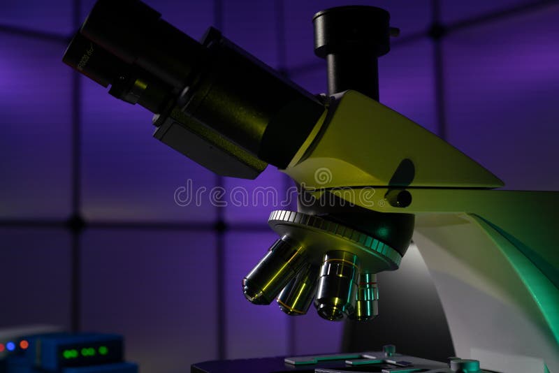 Professional Microscope in Biological Laboratory Stock Photo - Image of ...