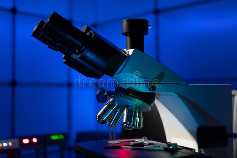 Professional Microscope in Biological Laboratory Stock Image - Image of ...