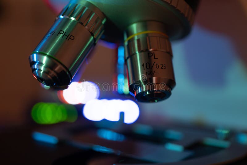 Professional Microscope in Biological Laboratory Stock Image - Image of ...