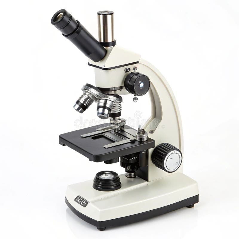 Microscope Isolated on White Background Stock Illustration ...