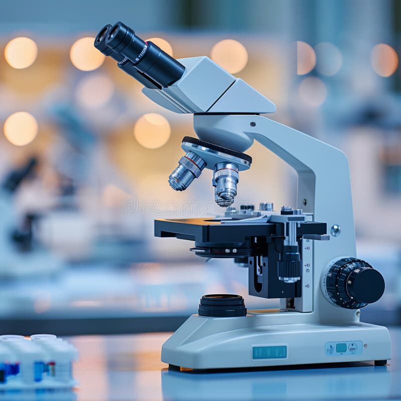 Professional Microscope Standing on a Table in a Laboratory Setting ...
