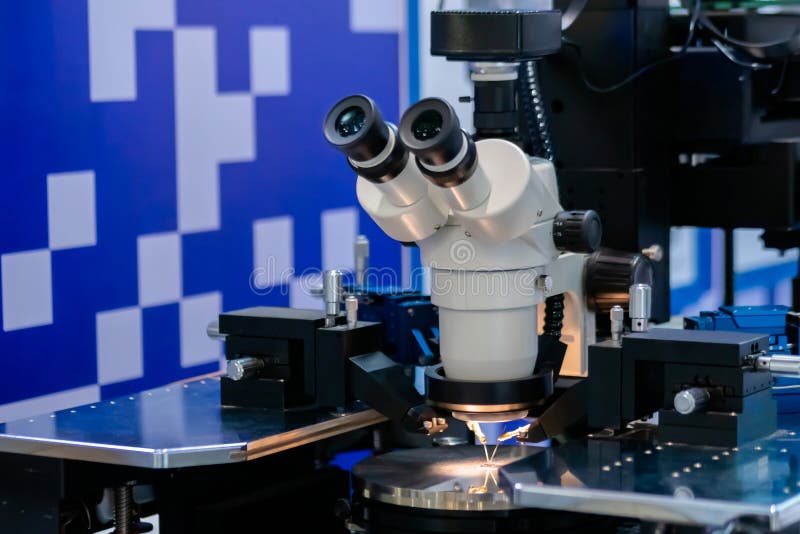 Professional Microscope at Technology Exhibition, Trade Show Stock ...