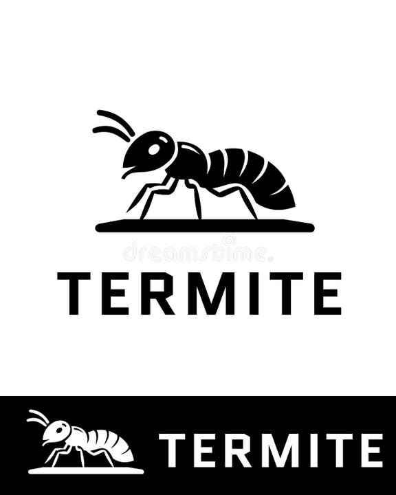 Professional and Minimalist Termite Logo Vector Featuring a Stylized ...