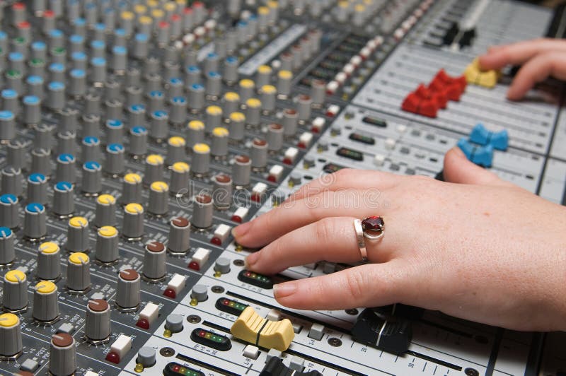 Professional Mixer Close-up Stock Photo - Image of director ...