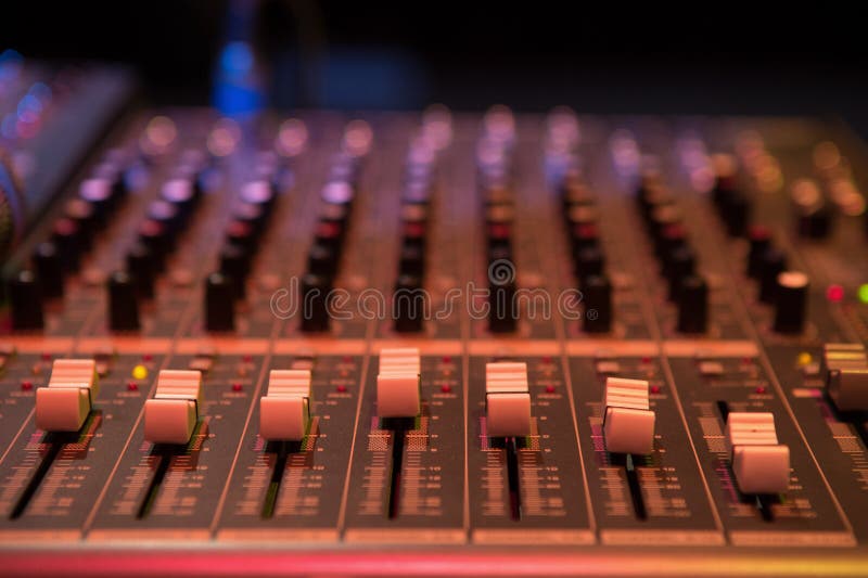 Professional Mixing Console for Audio Recording. Stock Image - Image of ...